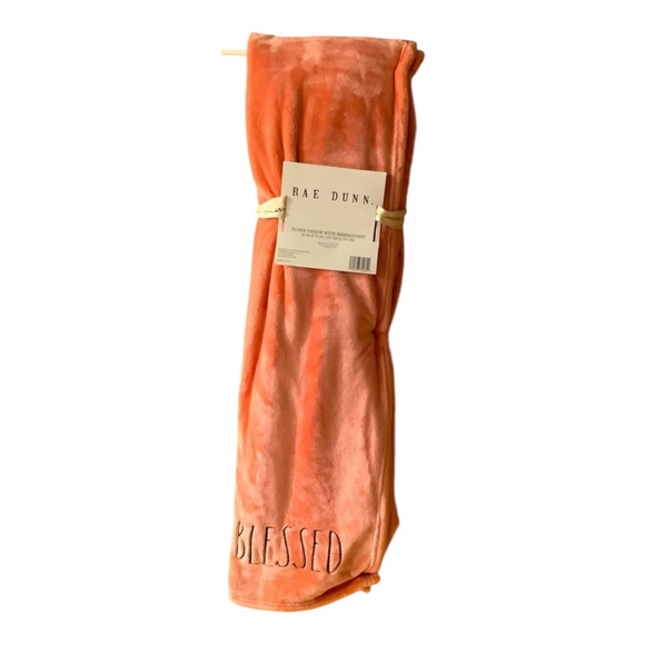 Rae Dunn | Bedding | Rae Dunn Plush Throw Blanket 5 X 70 Inches Blessed ...